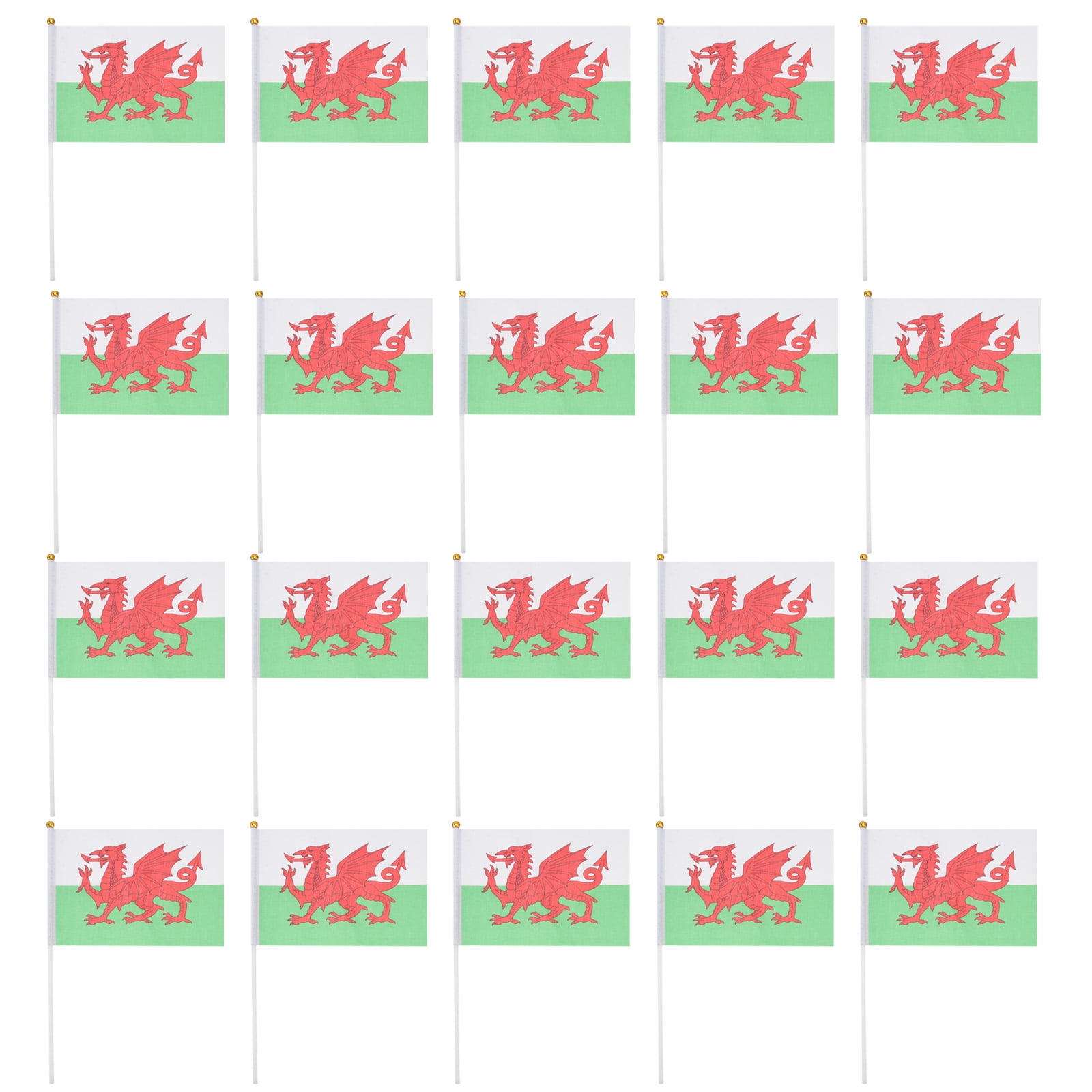 unbranded 20 Pcs Welsh Flag Handheld Miniature Desktop Flags Small ...
