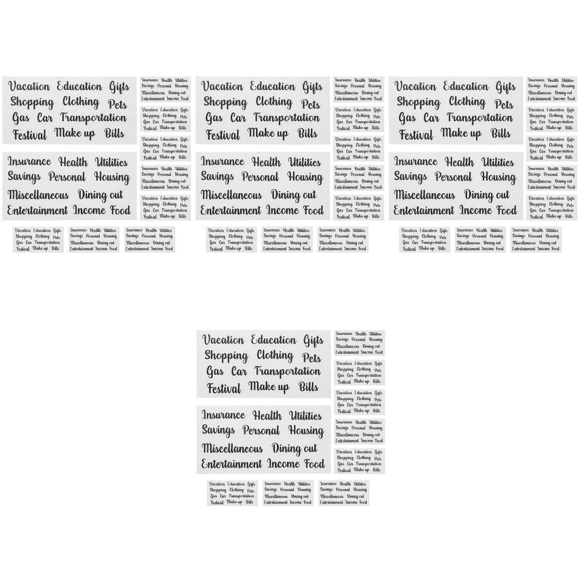 unbranded 20 Sets of Classifying Budget Stickers Portable Cash Envelope ...