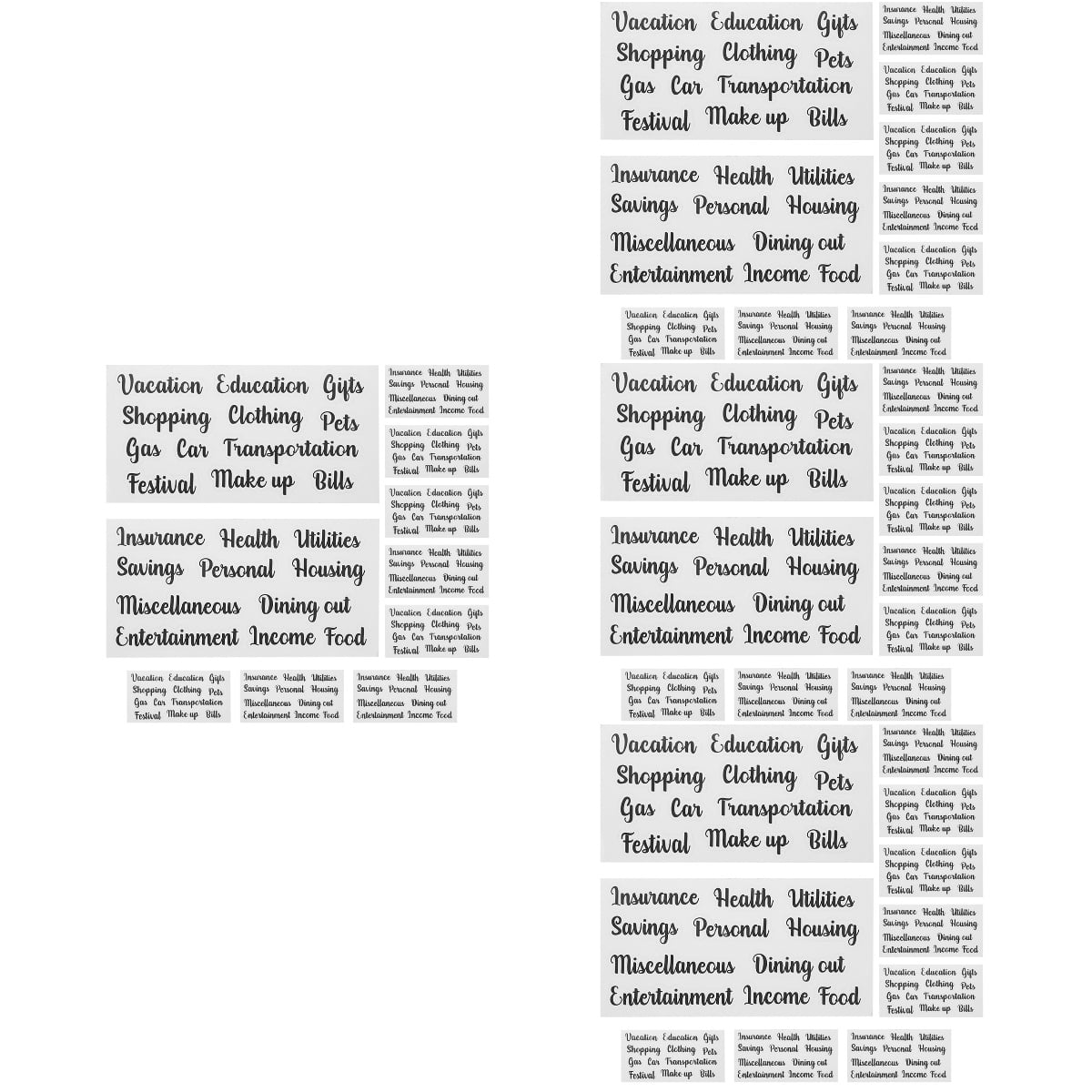 unbranded 20 Sets of Daily Use Cash Envelope Labels Multi-function ...