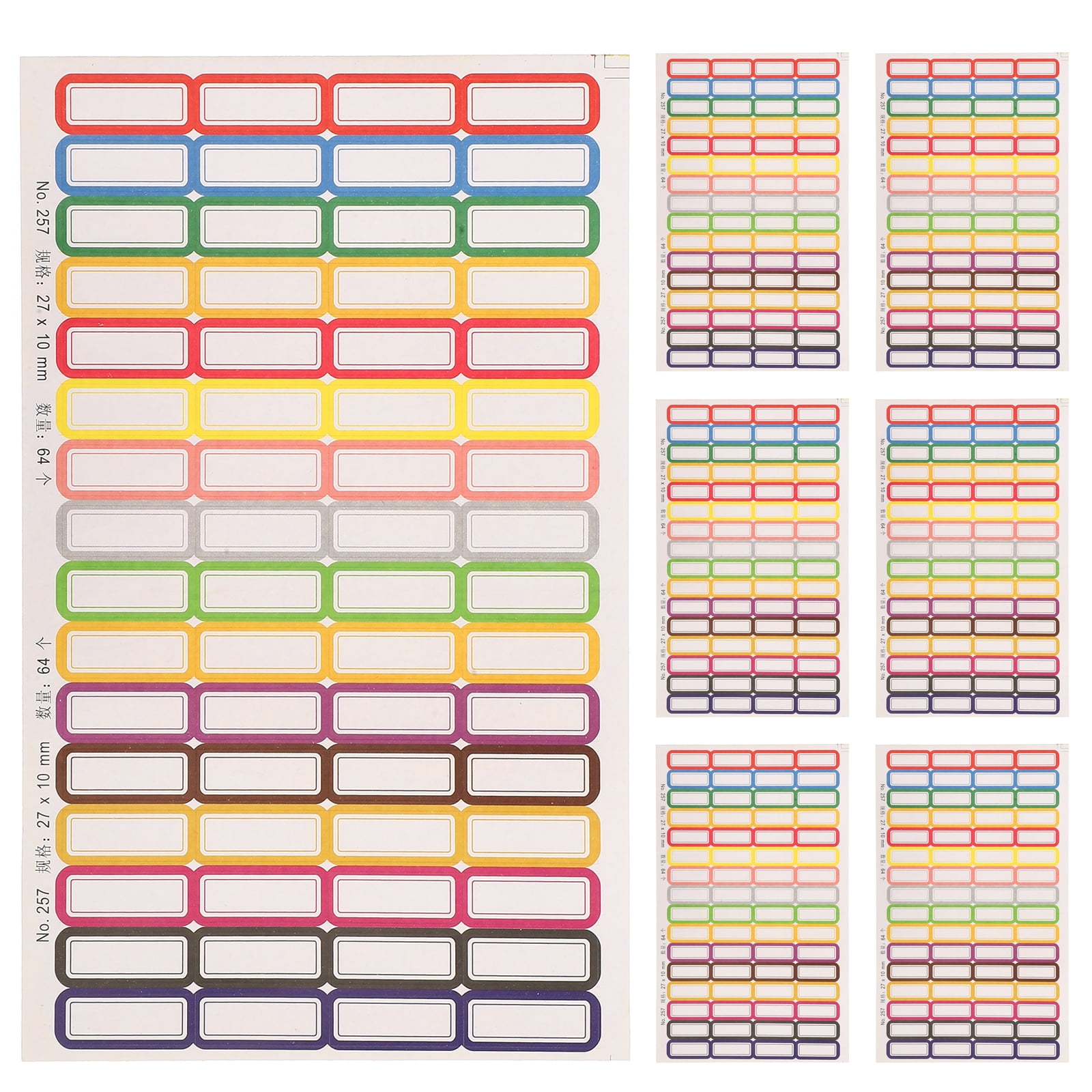 unbranded 20 Sheet Name Tag Stickers Colorful Border Name Tag Labels ...