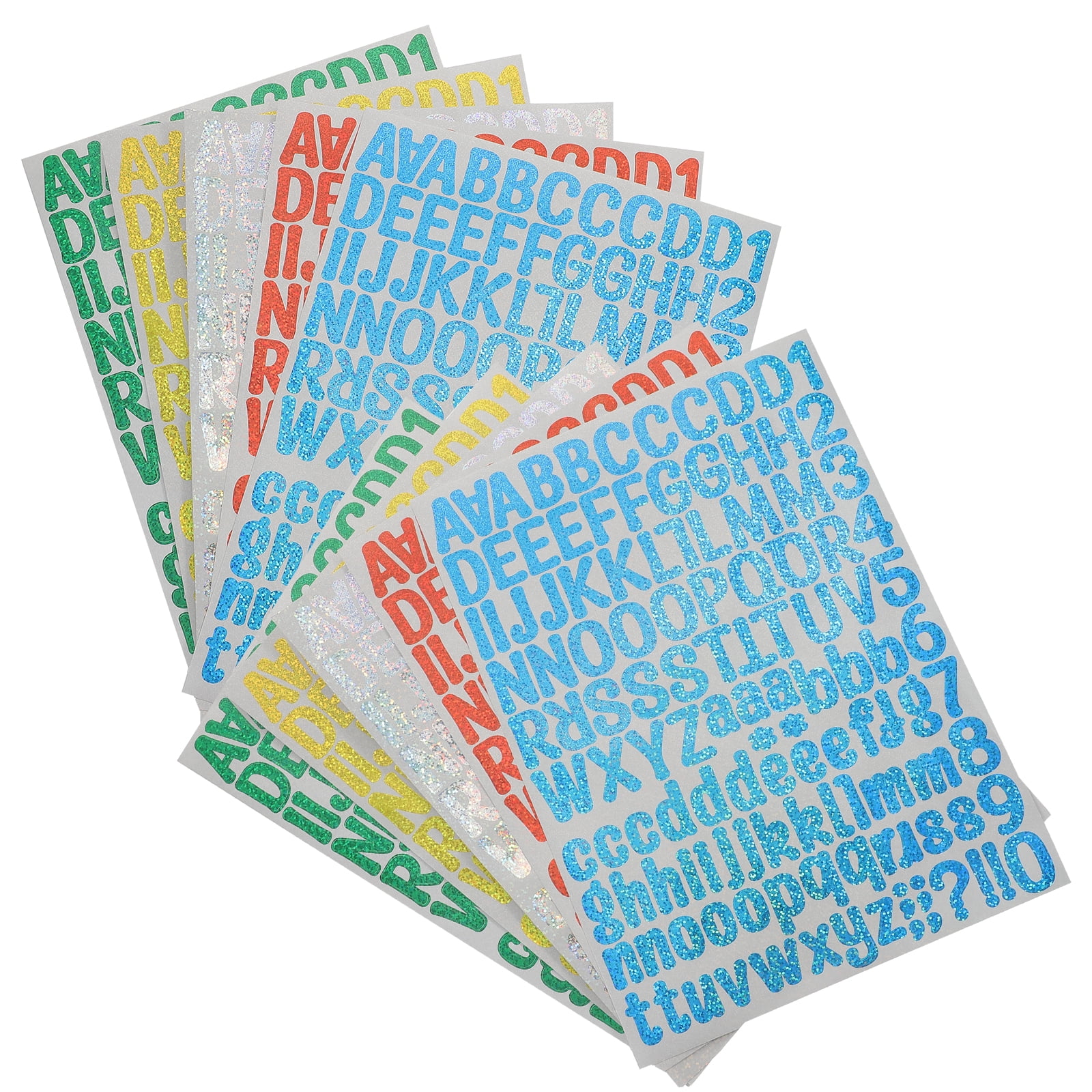 unbranded 20 Sheets Holographic Letter Stickers Poster Board Paper ...