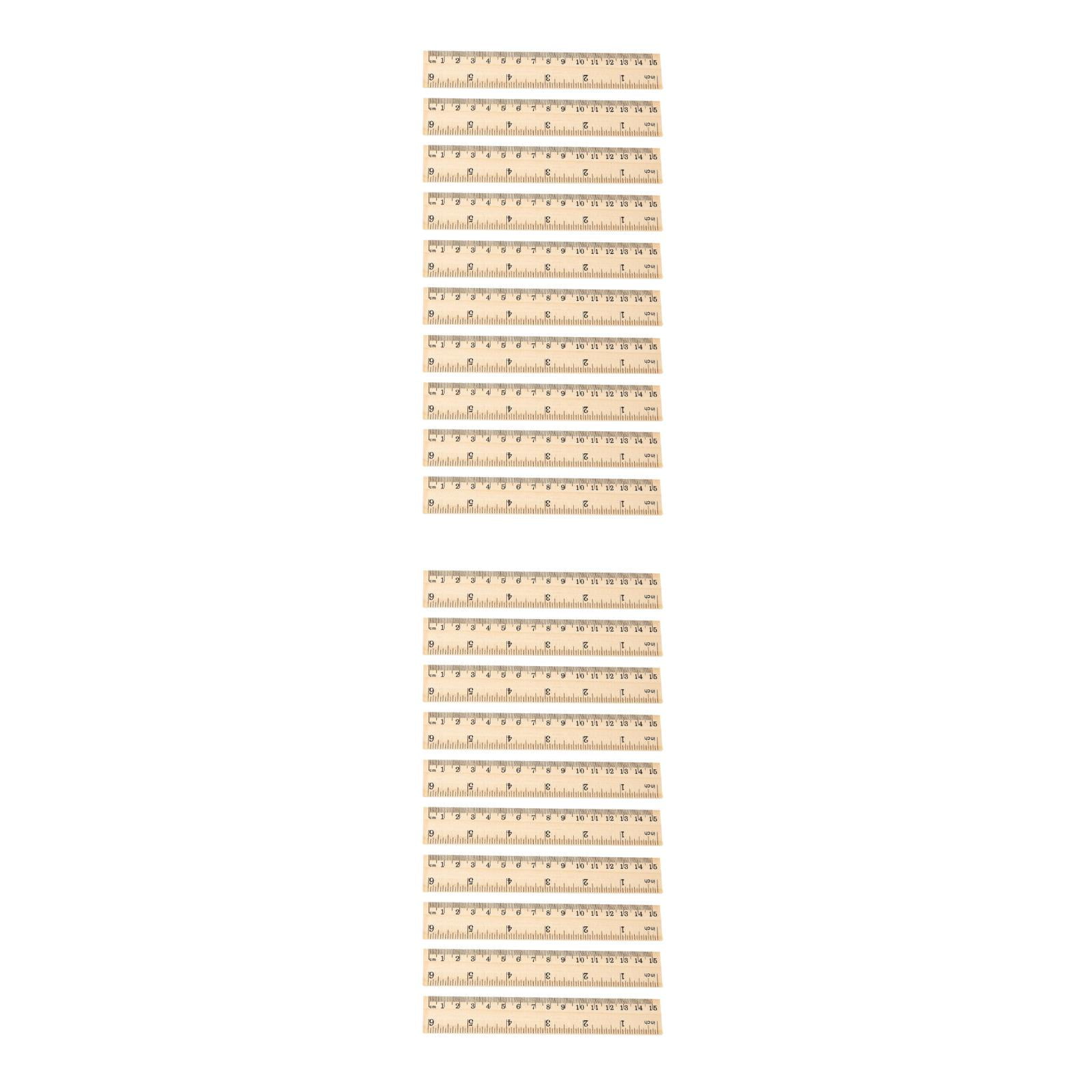 unbranded 20 pcs 15cm Wooden Straight Rulers Bulk Wood Measuring Rulers ...