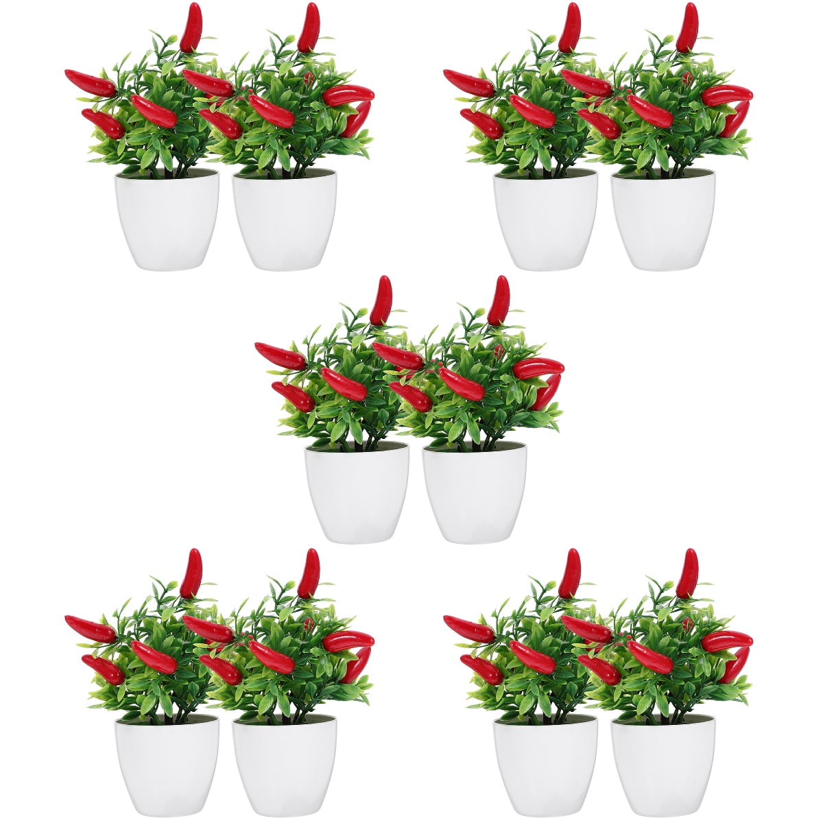 unbranded 20 pcs Desktop Mini Potted Plant Mini Chili Bonsai Miniature ...