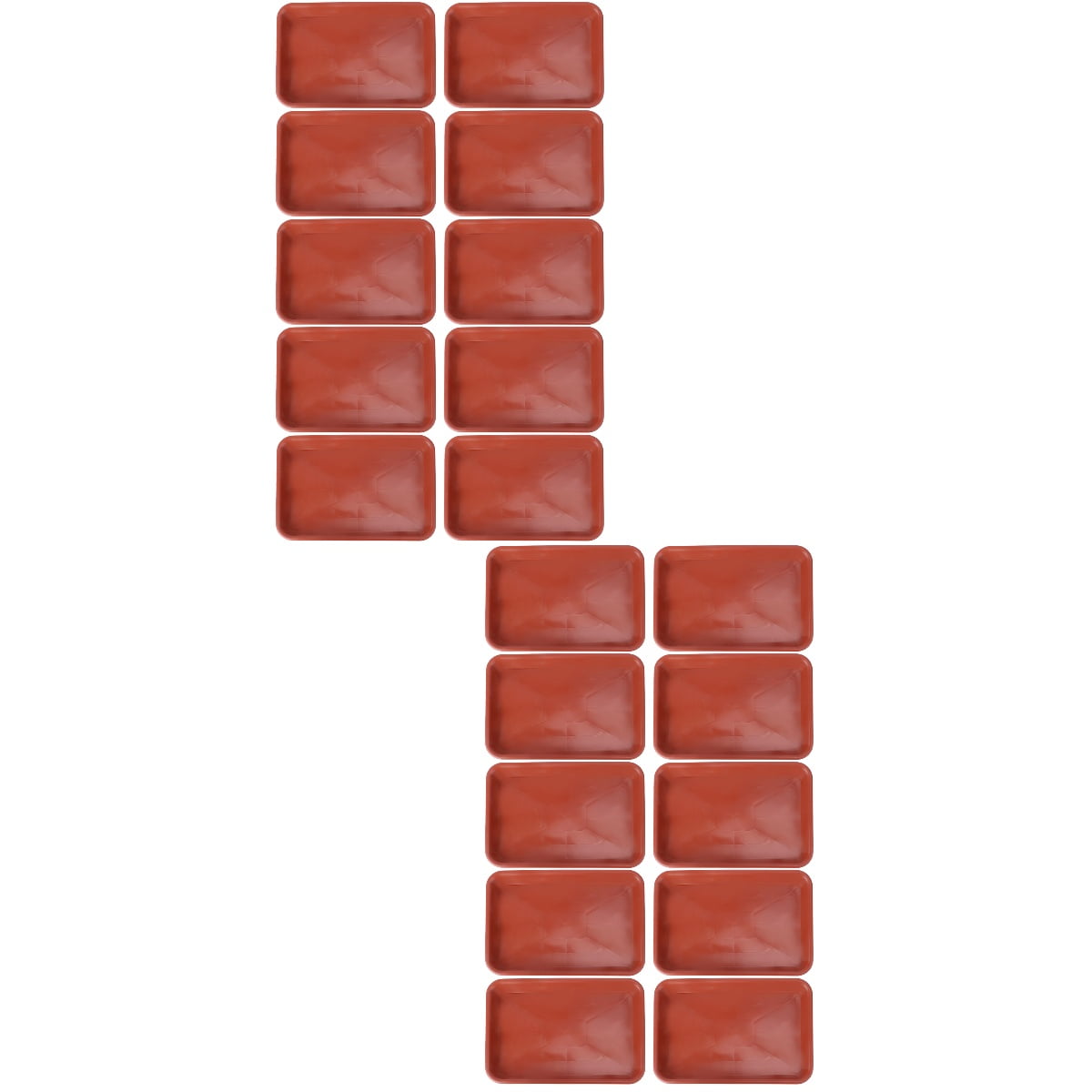 unbranded 20 pcs Plastic Plant Container Base Tray Oblong Flowerpot ...
