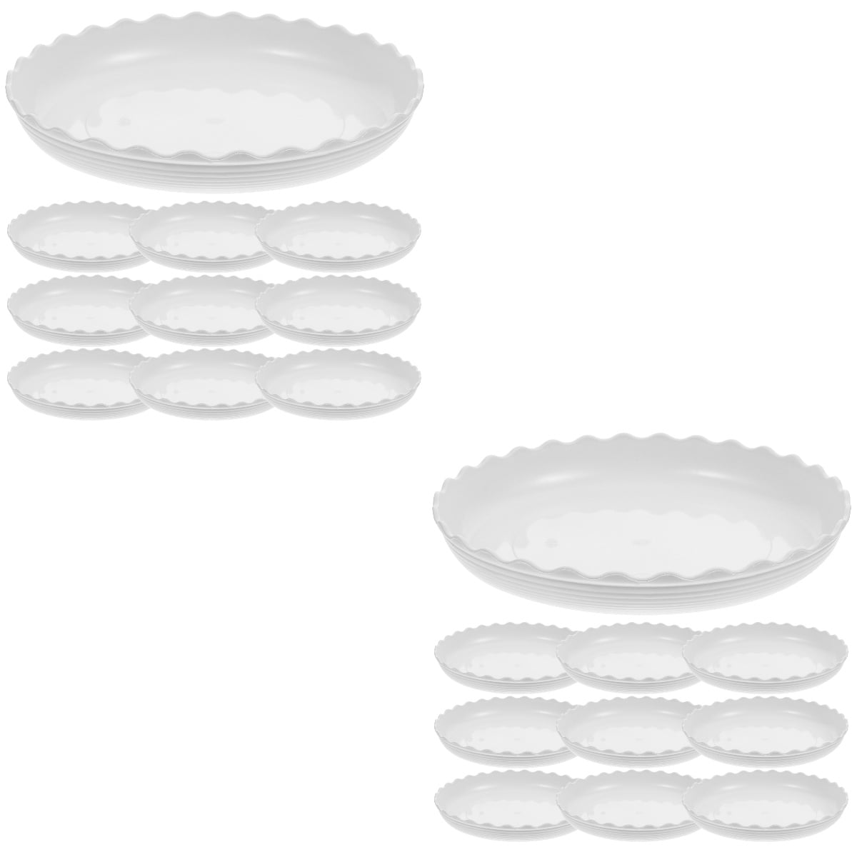 unbranded 20 pcs Round Shaped Wave Plants Saucer Tray Flower Pot Saucer ...