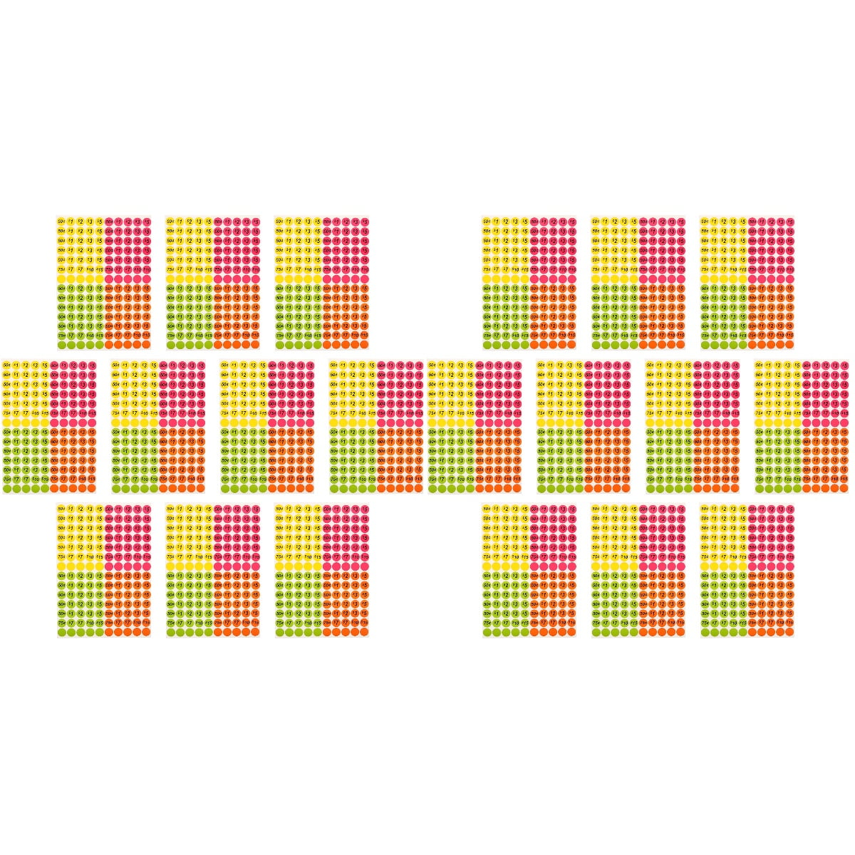 unbranded 20 sheets of Adhesive Price Tag Paper Pricing Marker Label ...