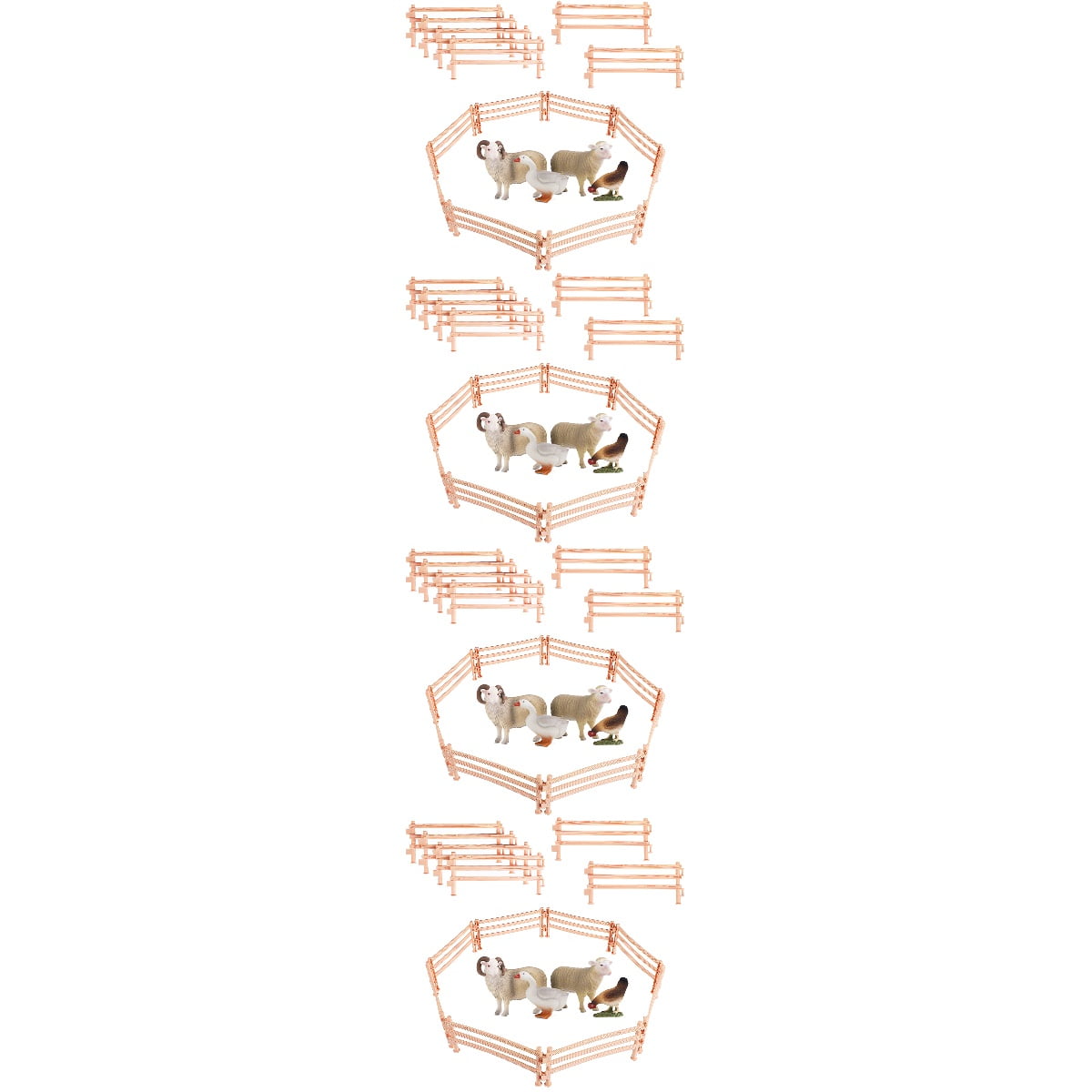 unbranded 200 Pcs Realistic Toy Fences Corral Fencing Panel Accessories ...