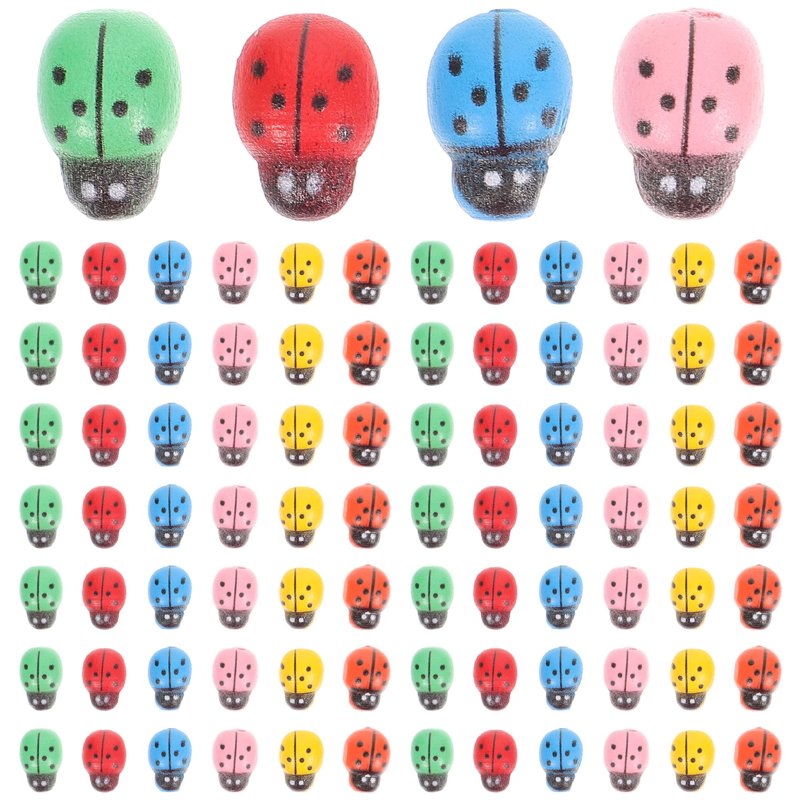 unbranded 200 Pcs Toys Ladybug Ball Micro Landscape Adhesive Figurines ...