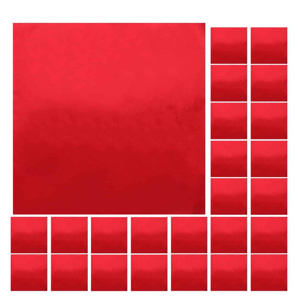 TEHAUX Aluminum Foil Candy Wrapper Red 200Pcs 7.9X7.9X0.01In For ...