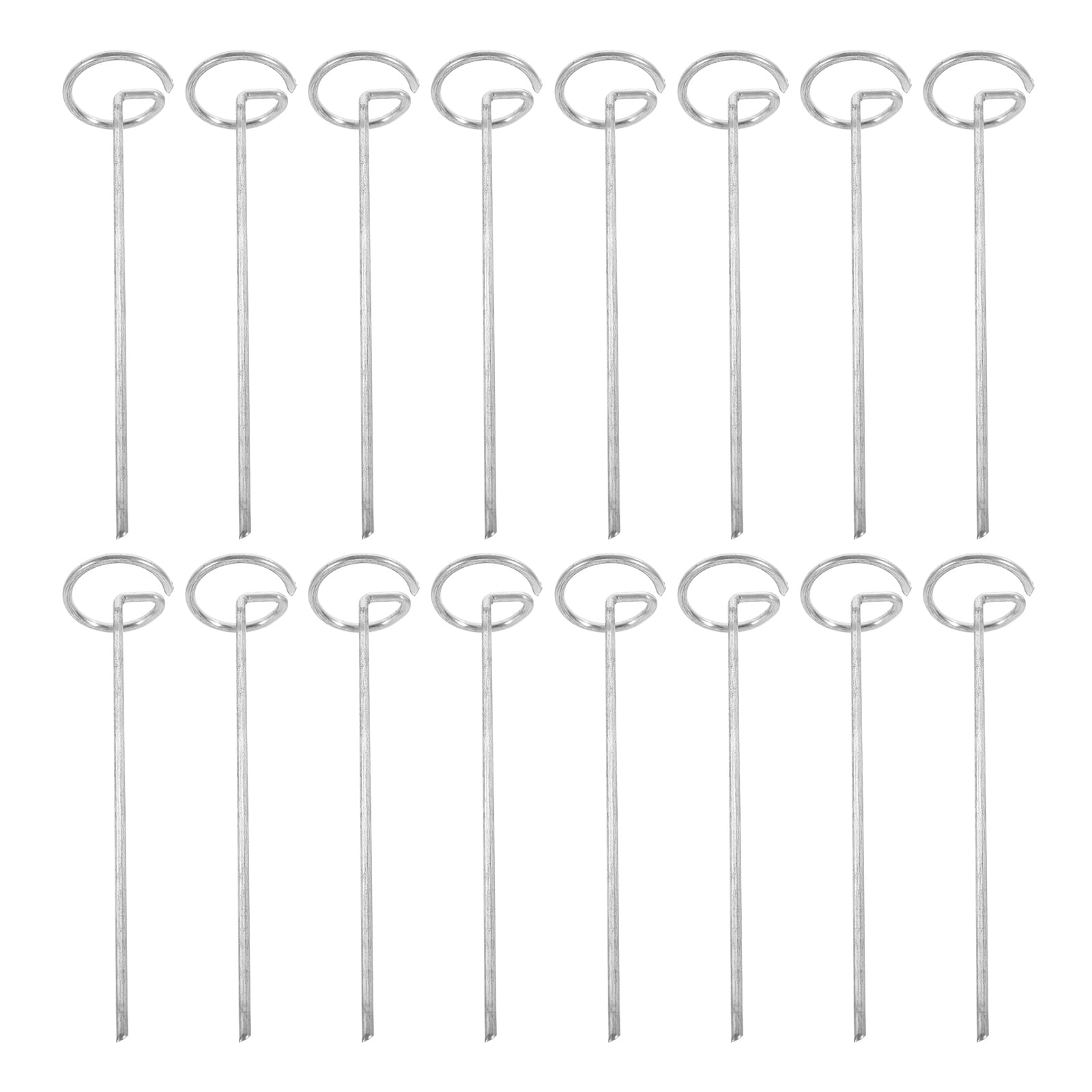 20pcs Silver Steel Garden Stakes for Securing Fabric Nets in .87 Inches ...