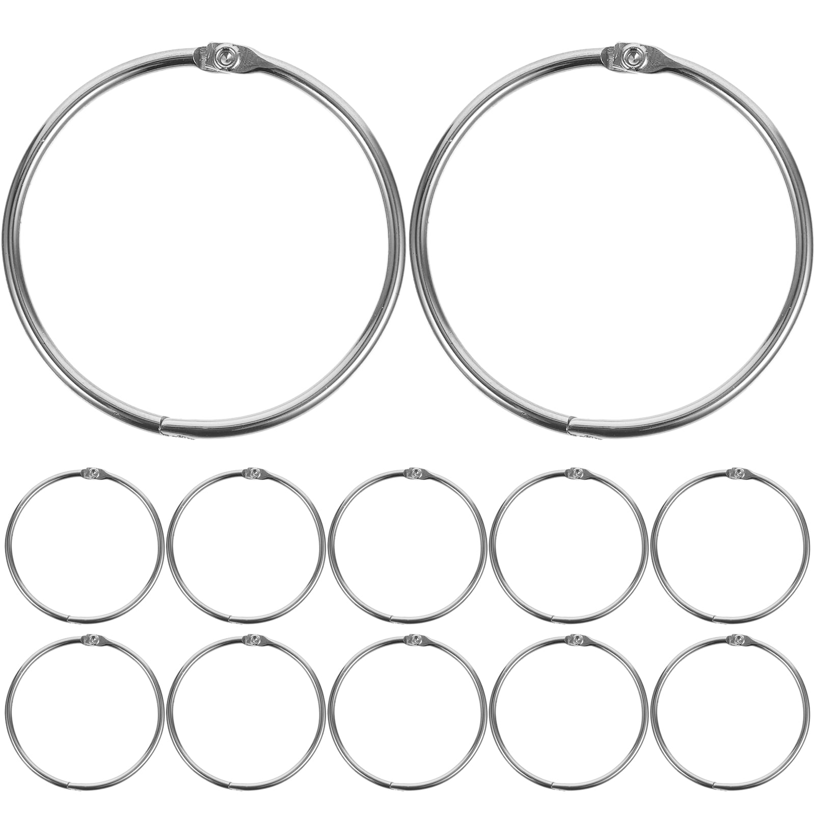 unbranded 24 Pcs Bath Curtain Hooks Extendable Poles Metal Ring Shower ...