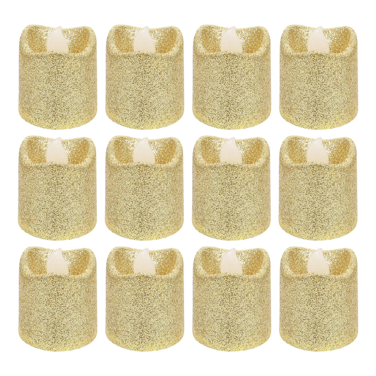 unbranded 24 Pcs Candle Light Flickering Scene Lamps Electric Tea Lights Gold Table Candles ...