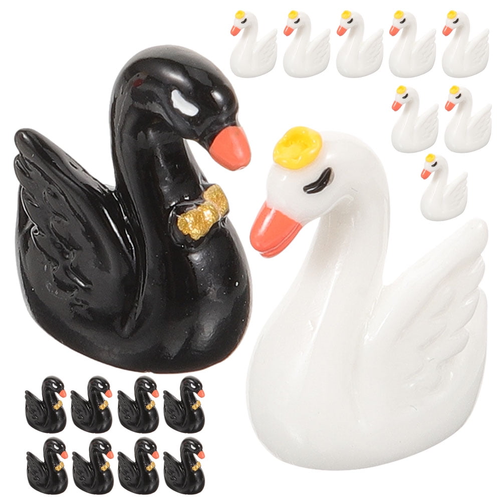 unbranded 24pcs Small Swan Figurines Bonsai Landscaping Decors Garden ...
