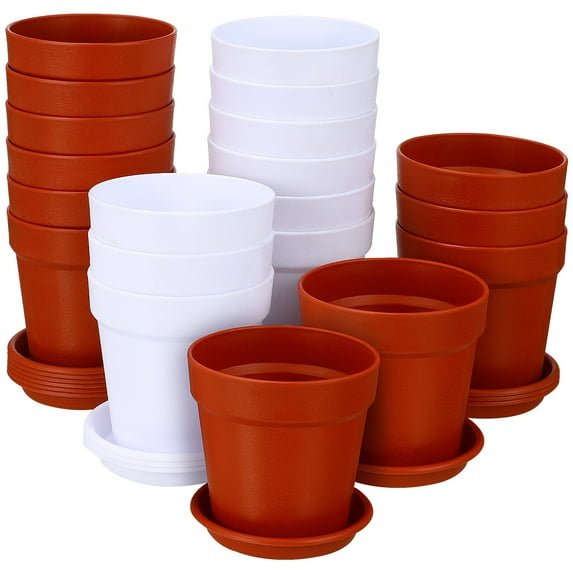 unbranded 24 Pcs Planter Liner Plastic Flower Pot Outdoor Pots ...