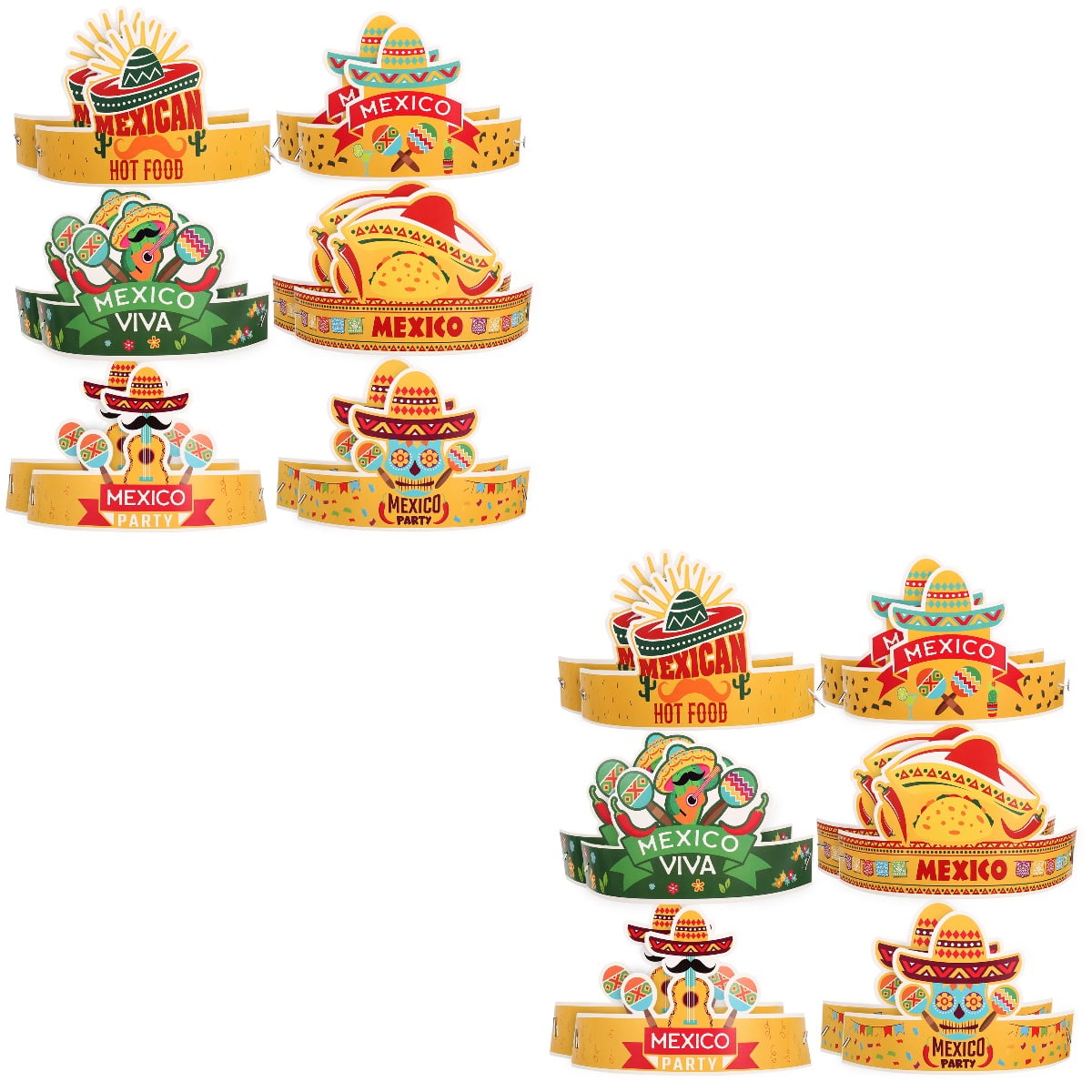 unbranded 24 pcs Mexican Festival Paper Hats Party Hats Novelty Hats ...