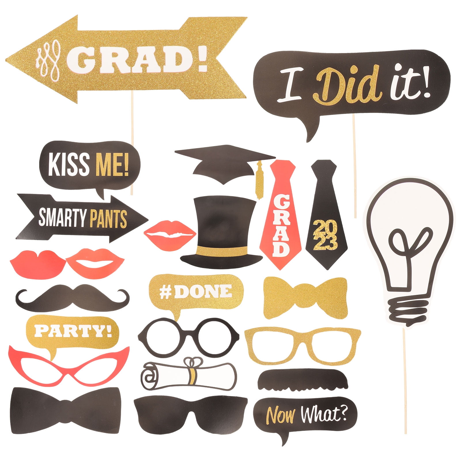 unbranded 24pcs Graduation Selfie Photo Props Graduation DIY Photo ...