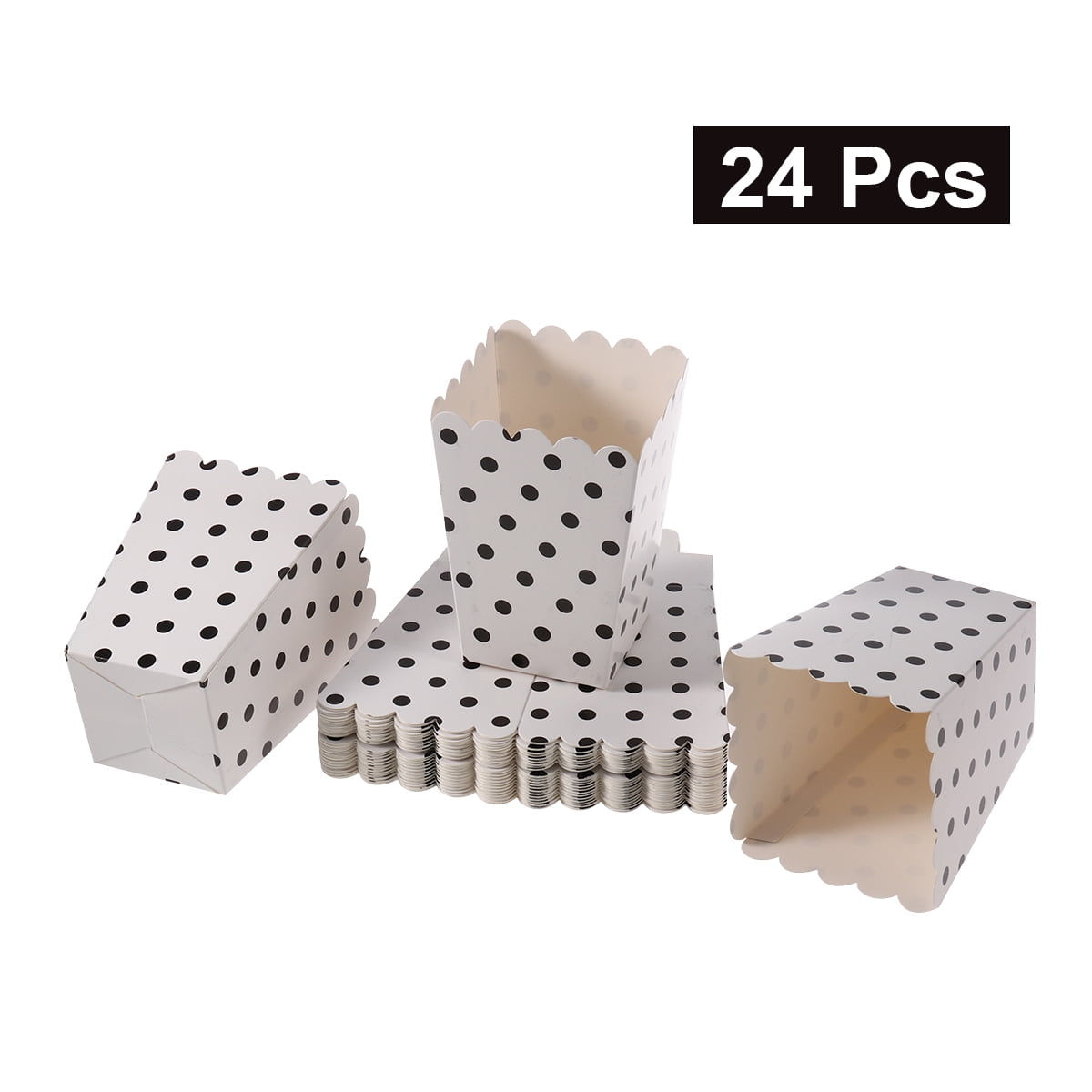 unbranded 24pcs Popcorn Boxes Holder Containers Cartons Paper Bags Dot ...