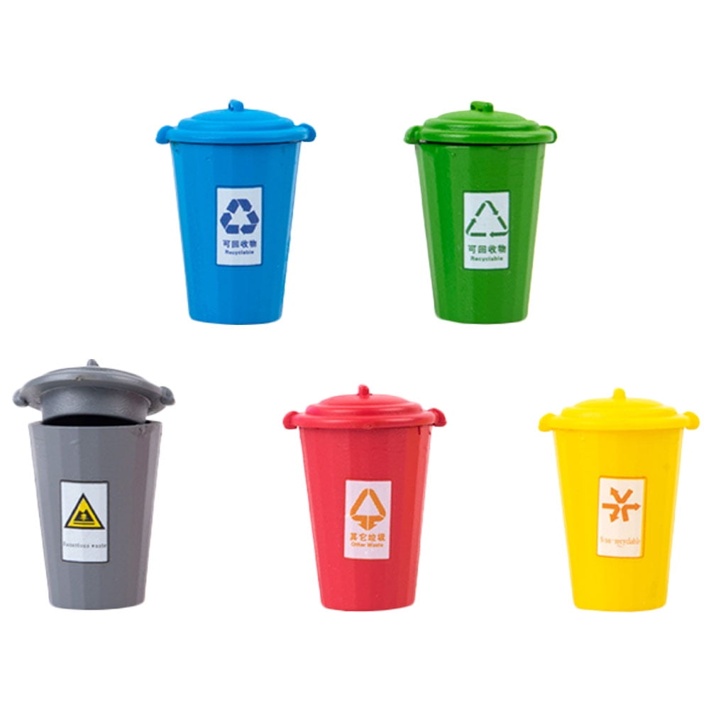 unbranded 25 pcs Mini House Trash Can Model Tiny Garbage Can Sand Table ...