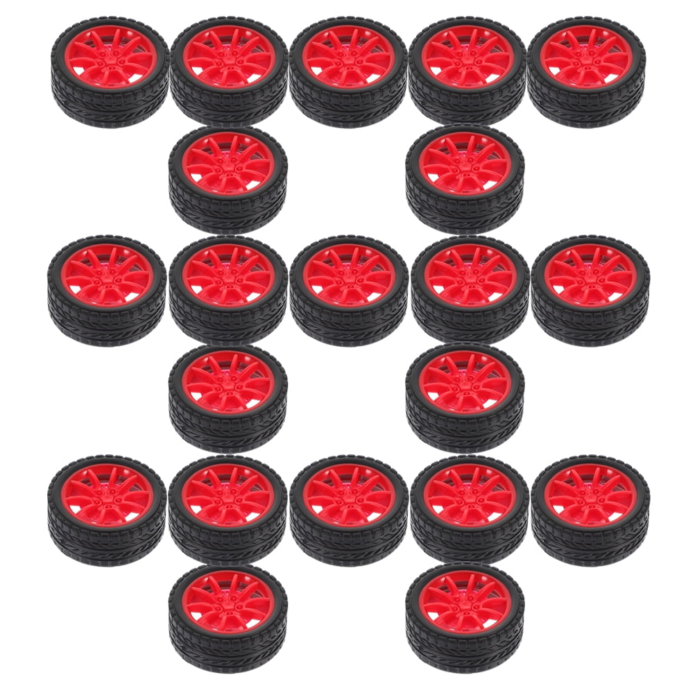 unbranded 25pcs Toy Car Wheels Rubber Wheels Car Model Wheels Toy Car ...