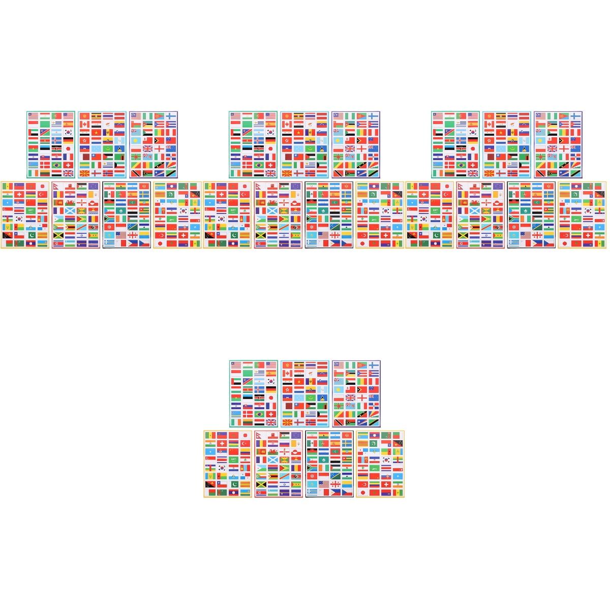 unbranded 28 Sheets of World Flags Stickers Countries PVC Sticker for ...