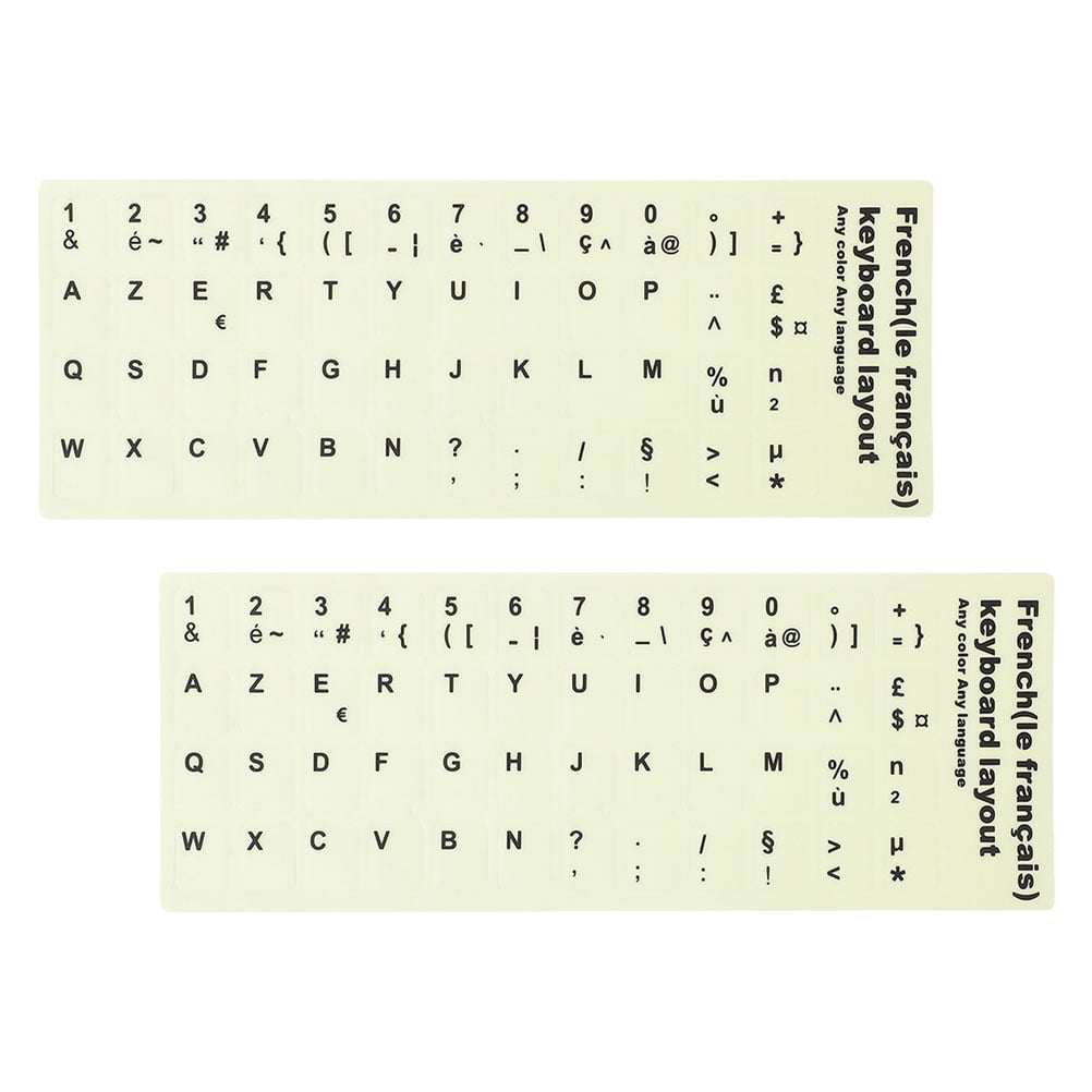 unbranded 2PCS French Keyboard Sticker Set Glowing Letter Stickers ...