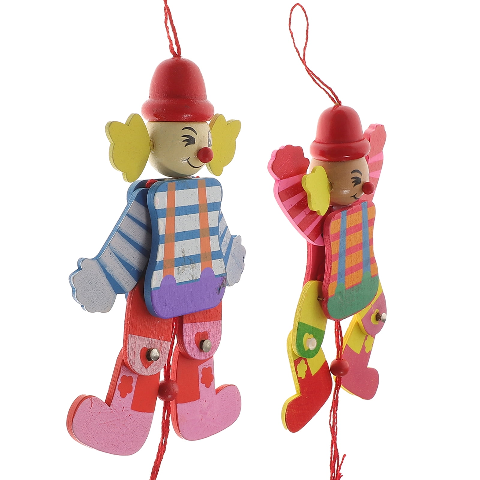 unbranded 2Pcs Clown Marionette Puppet String Wood Clown String ...