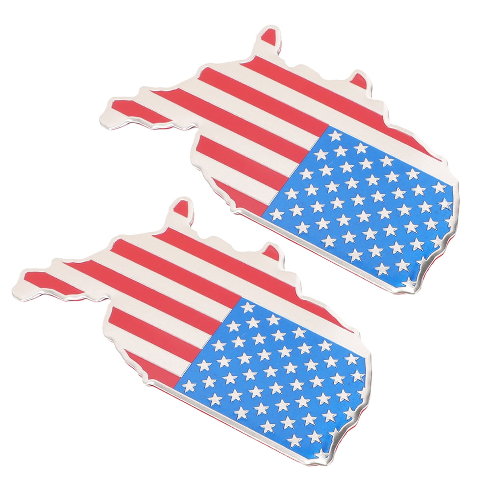 unbranded 2pcs Car American Flag Emblems Metal Stickers Car Body ...