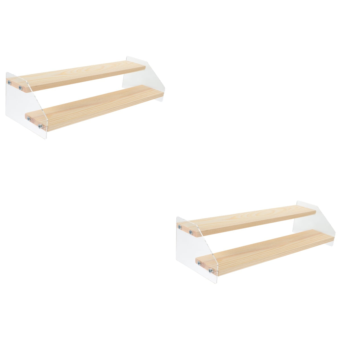 unbranded 2pcs Desktop Riser Display Stand Tiered Wooden Display Stand ...