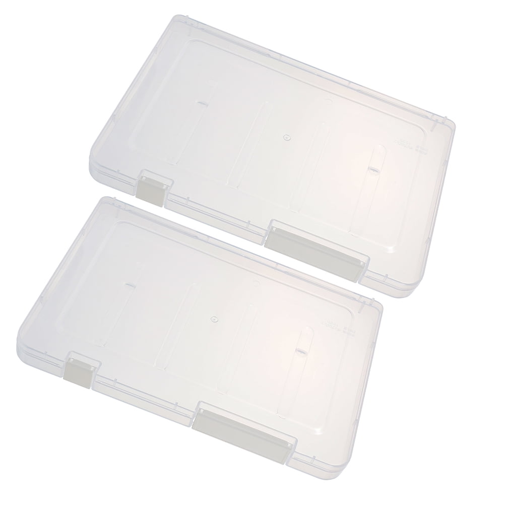 unbranded 2pcs Transparent File Organizer Box Portable Storage ...