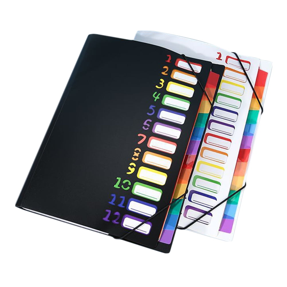 2pcs Expandable Accordion File Folder 12 Colorful Pockets Rainbow ...
