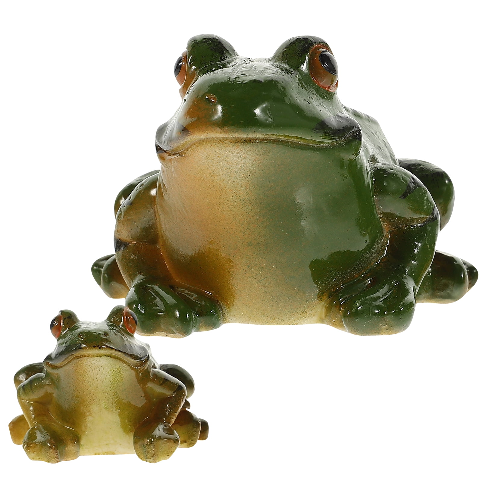 unbranded 2pcs Garden Frog Statue Resin Frog Figurine Frog Sculpture ...