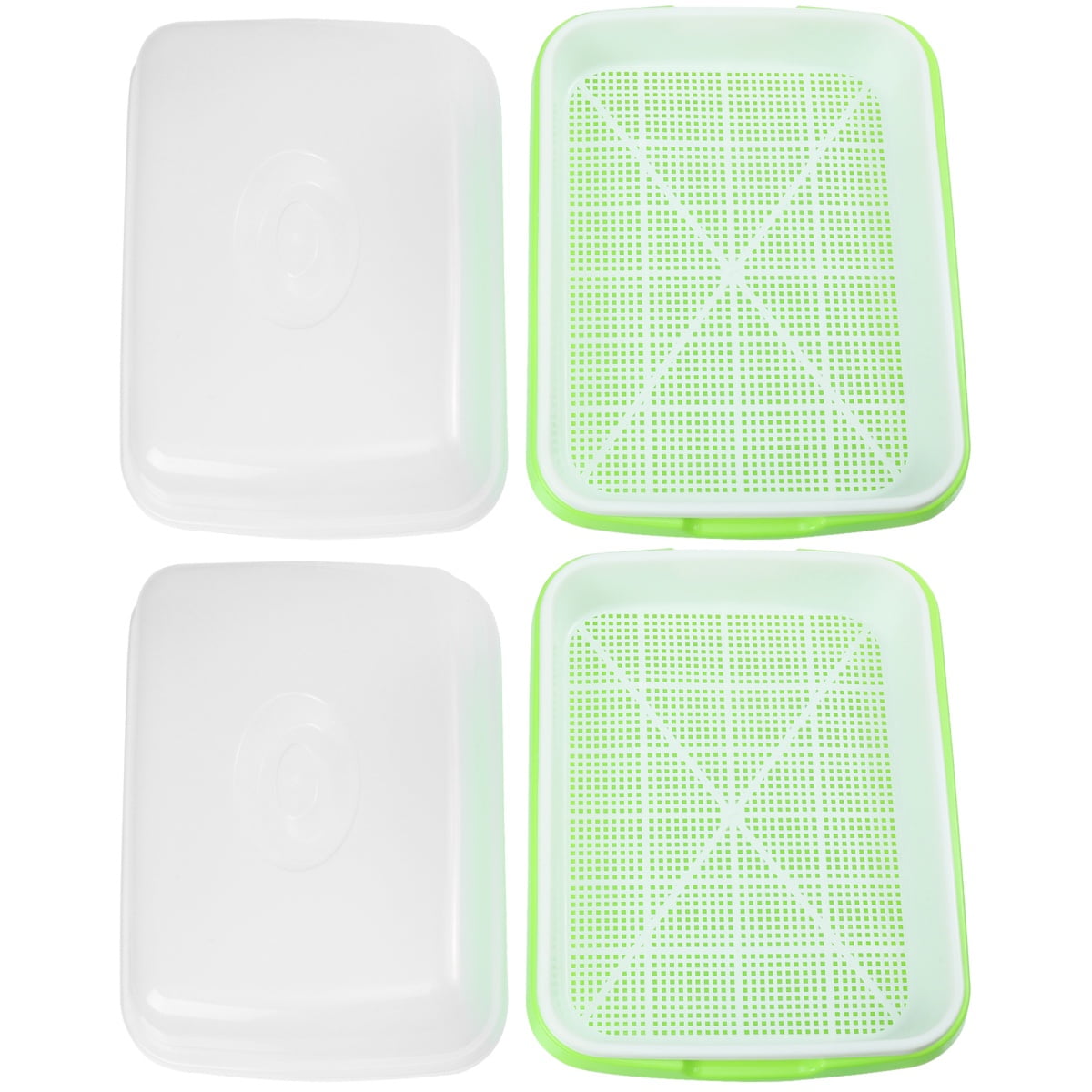 unbranded 2pcs Growing Trays Tray: Trays with Holes Lid Starter Trays ...