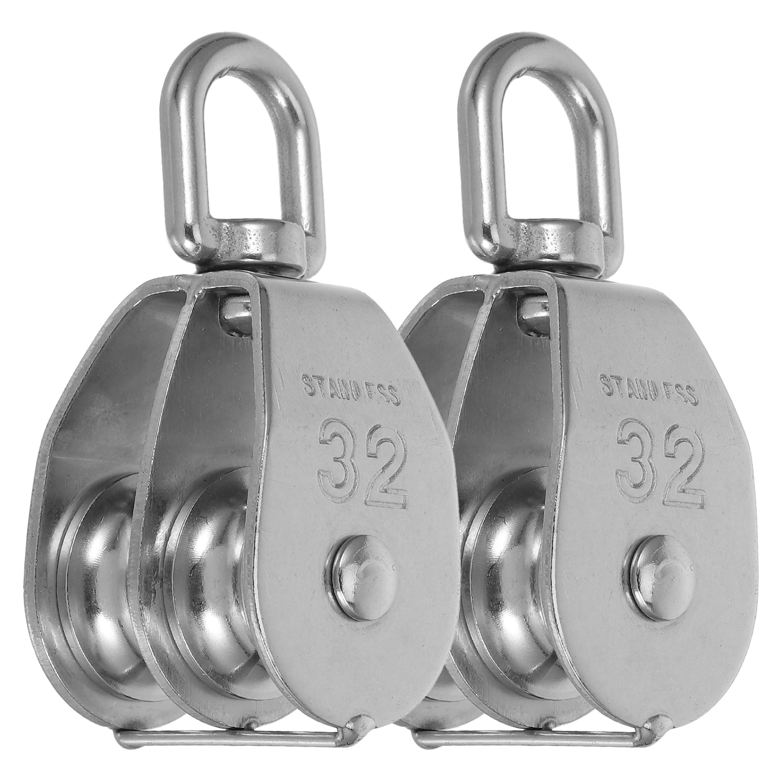 unbranded 2pcs Hanging Wire Towing Wheel Wire Rope Pulley Block Lifting ...