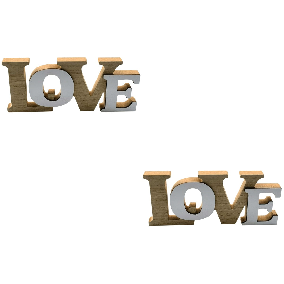 unbranded 2pcs Love Stand Sign Rustic Wood Love Sign Red Freestanding ...
