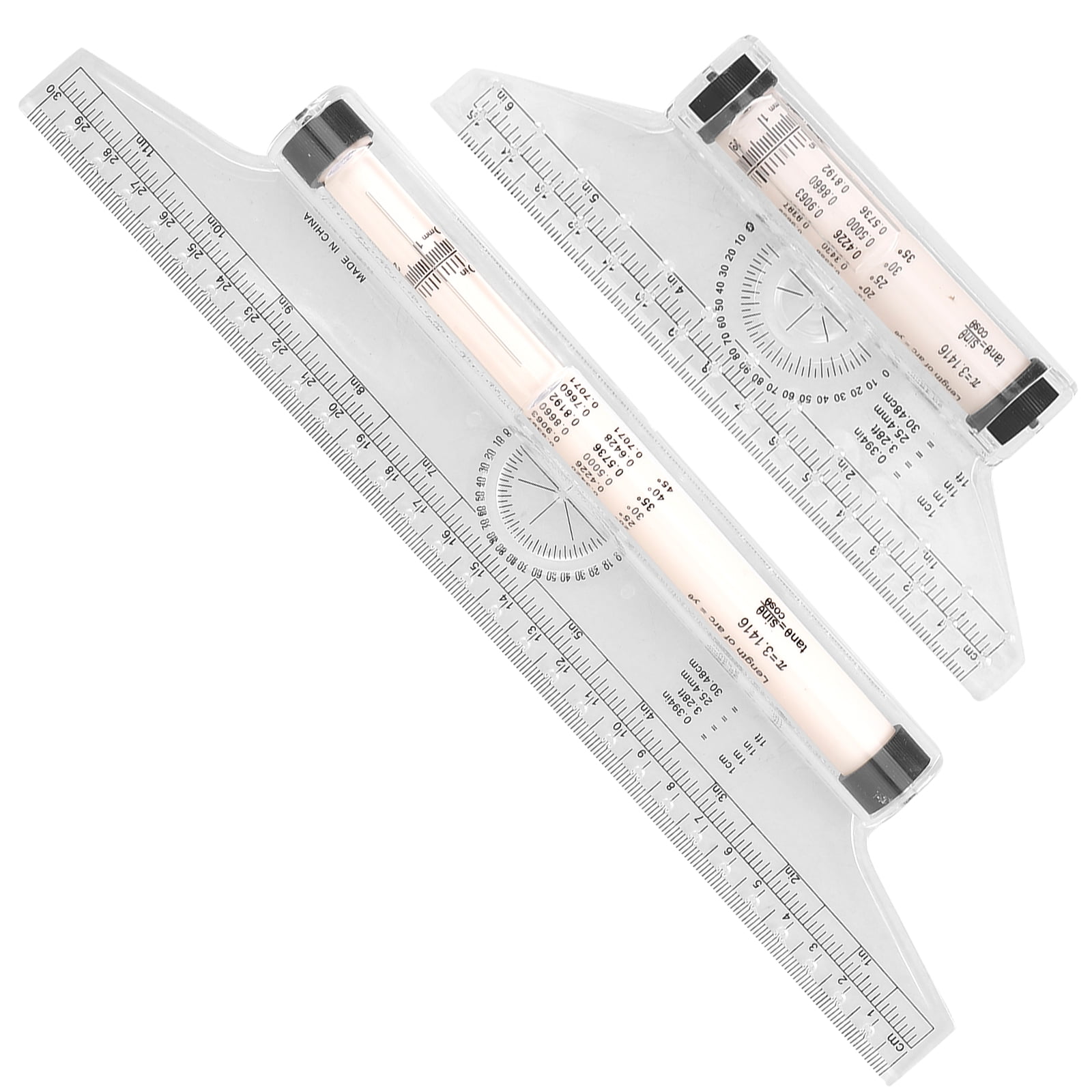 unbranded 2pcs Parallel Drawing Ruler for Angle Measurement Angle Scale ...