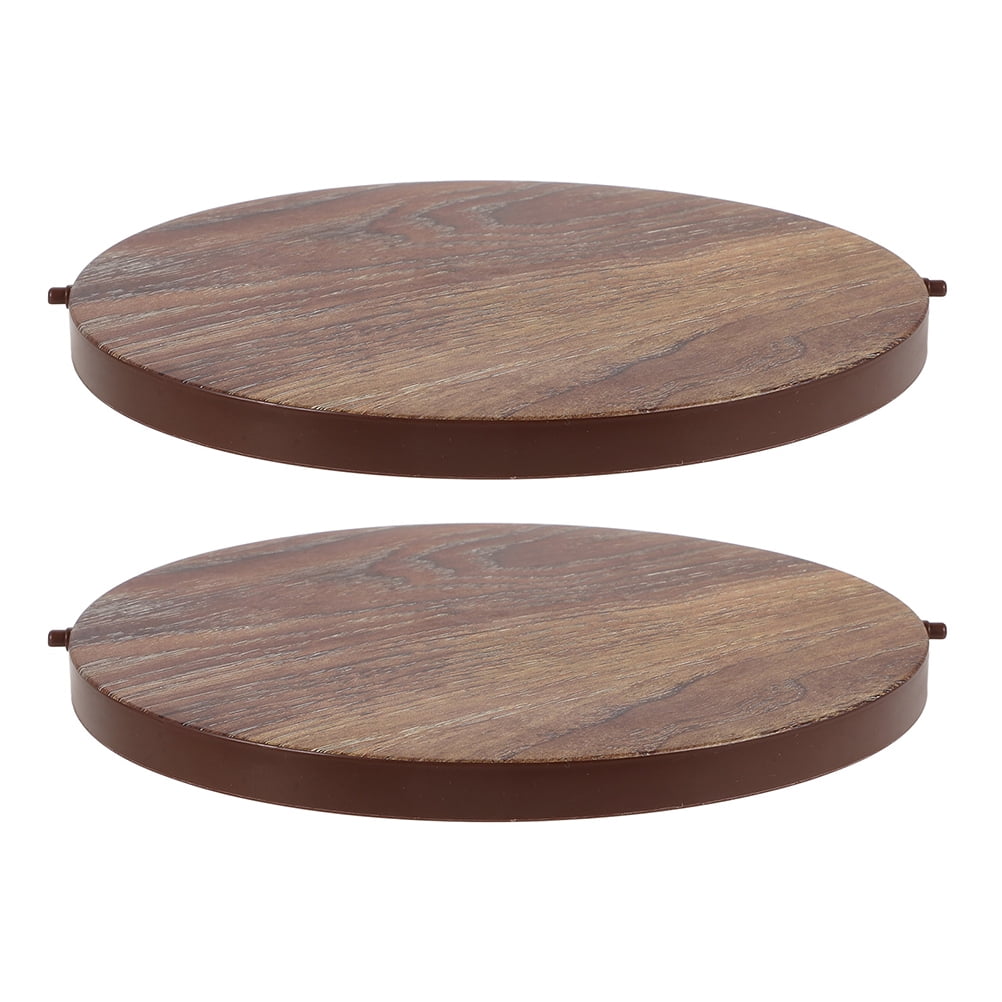 unbranded 2pcs Plastic Trash Can Lids With Wood Grain Pattern Trash Can ...