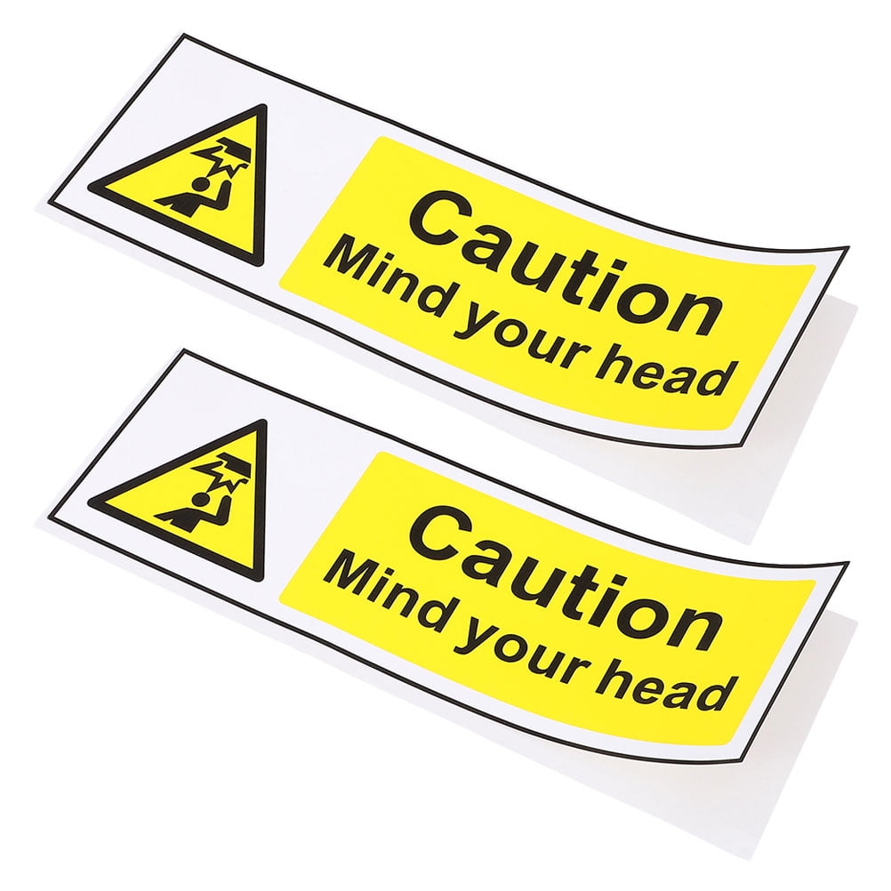 OULII 2Pcs Yellow Office Warning Signs with Peel and Stick High ...