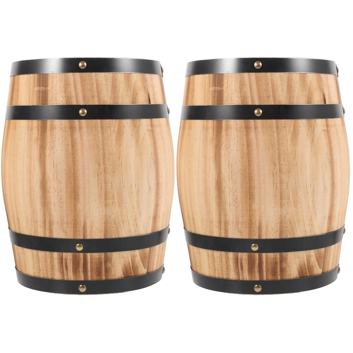 unbranded 2pcs Wood Wine Barrel Ornament Antique Barrel Wooden Barrel ...