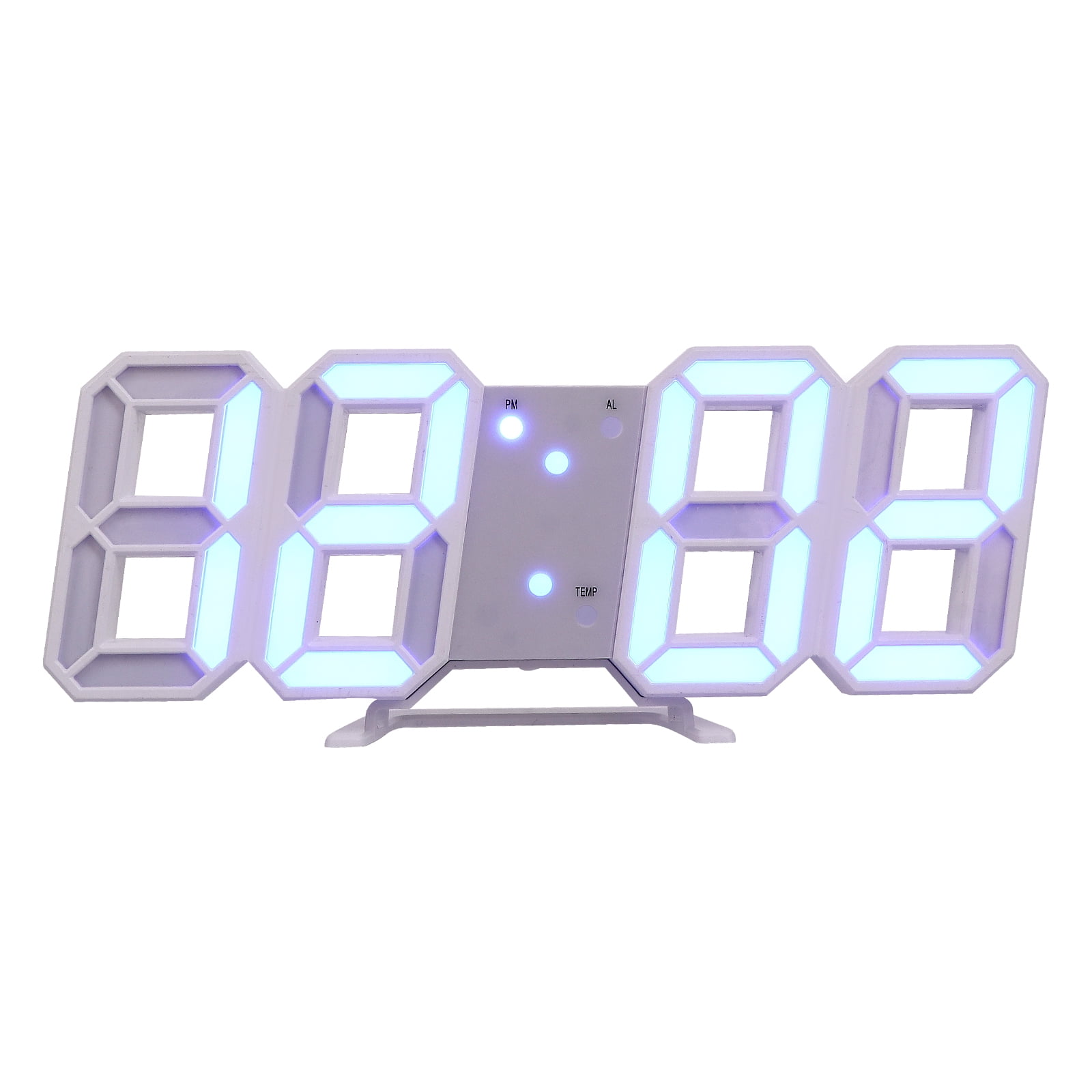 unbranded 3 D Clocks Display 3d Digital Alarm Clock Blue LED Clock ...
