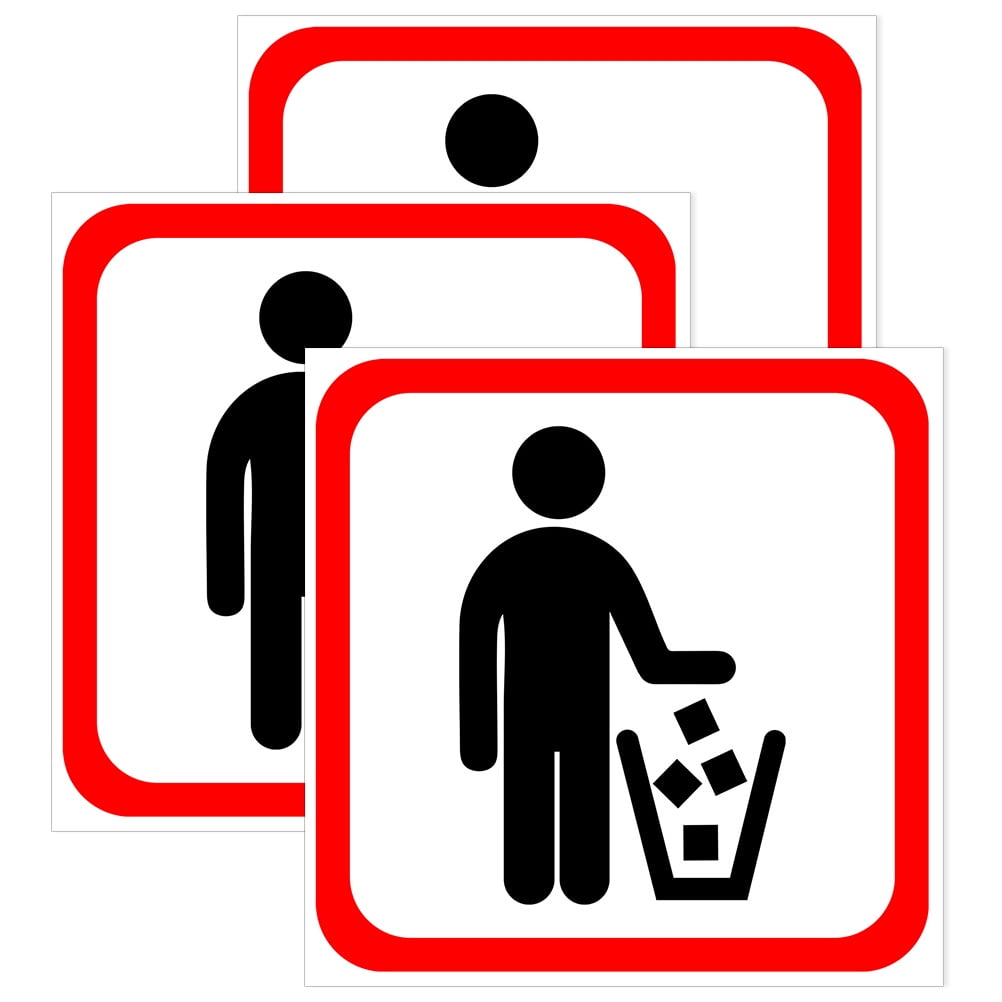 unbranded 3 Pcs Garden Waste Sticker Sorting Decals Garbage Bin Labels ...