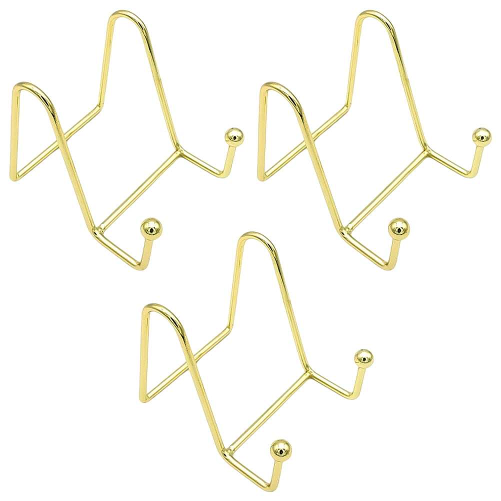 unbranded 3 Pcs Iron Bracket Plate Holder Display Gold Picture Frame ...