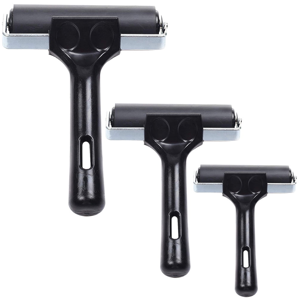 unbranded 3 Pcs Tool Steel Frame Rubber Roller Humanized Handle Roller ...