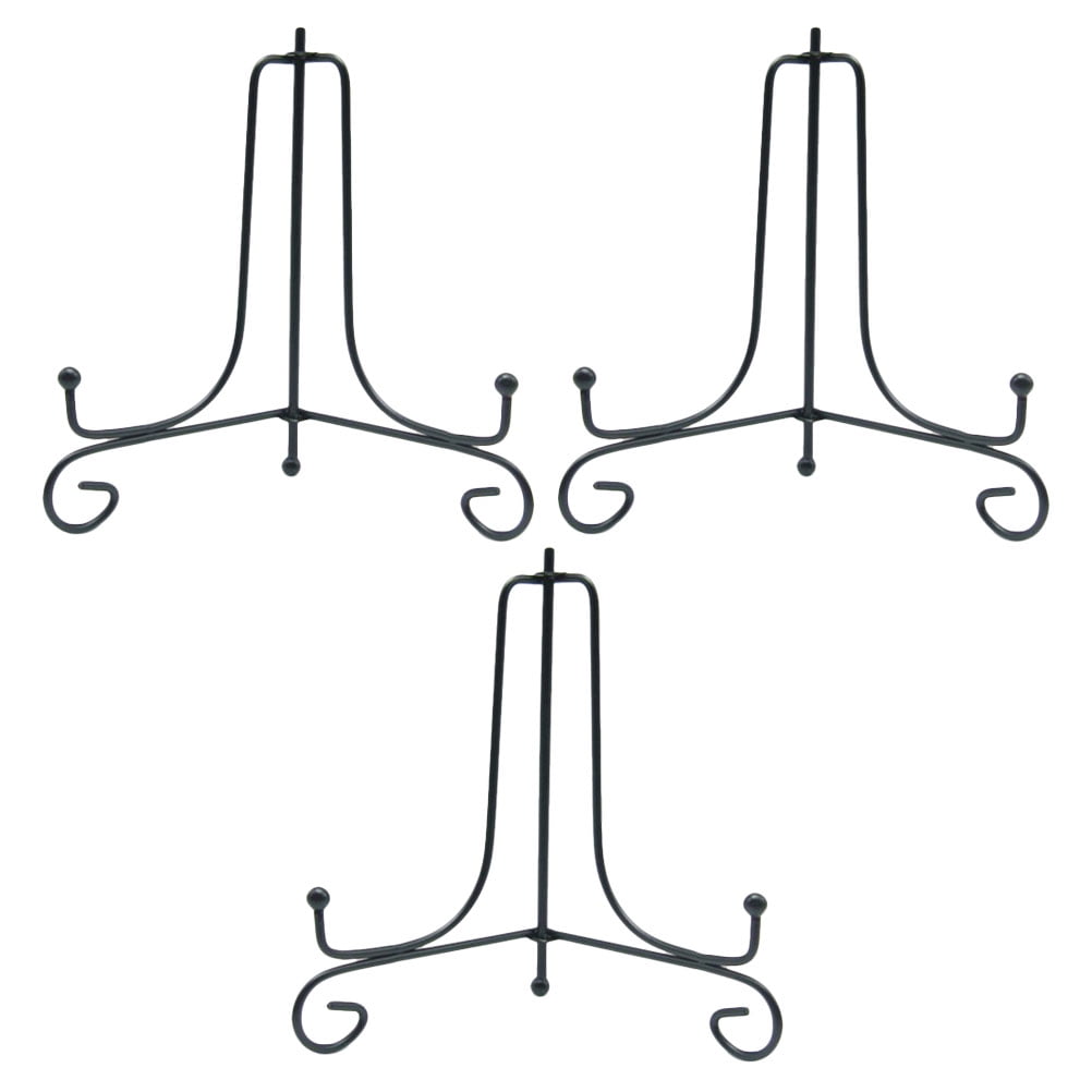 unbranded 3 Pcs Wrought Iron Plate Holder Kitchen Dish Display Stand ...