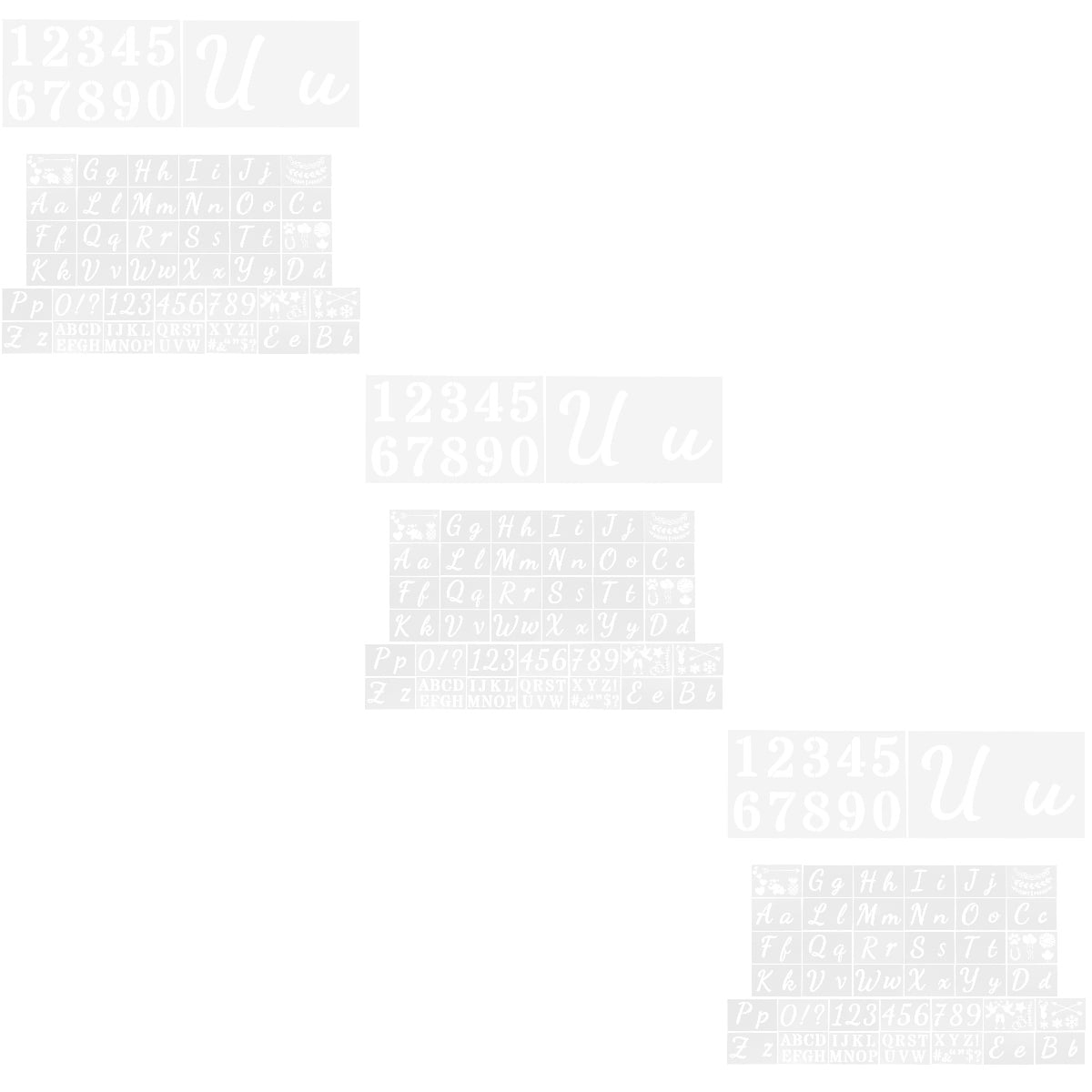 unbranded 3 Sets Alphabet Stencil Number Stencils Letter Stencils Large ...
