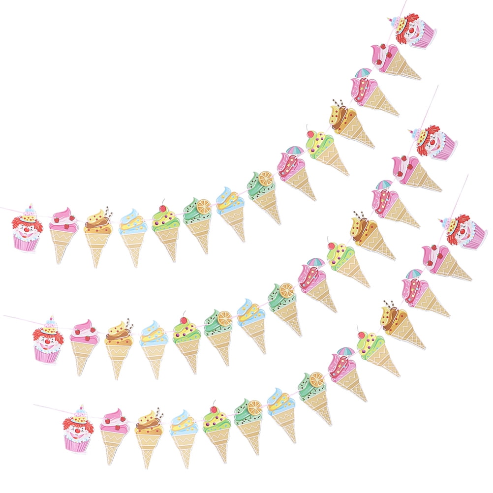 unbranded 3 Sets Beach Hanging Banner Ice Cream Bar Supplies Party ...