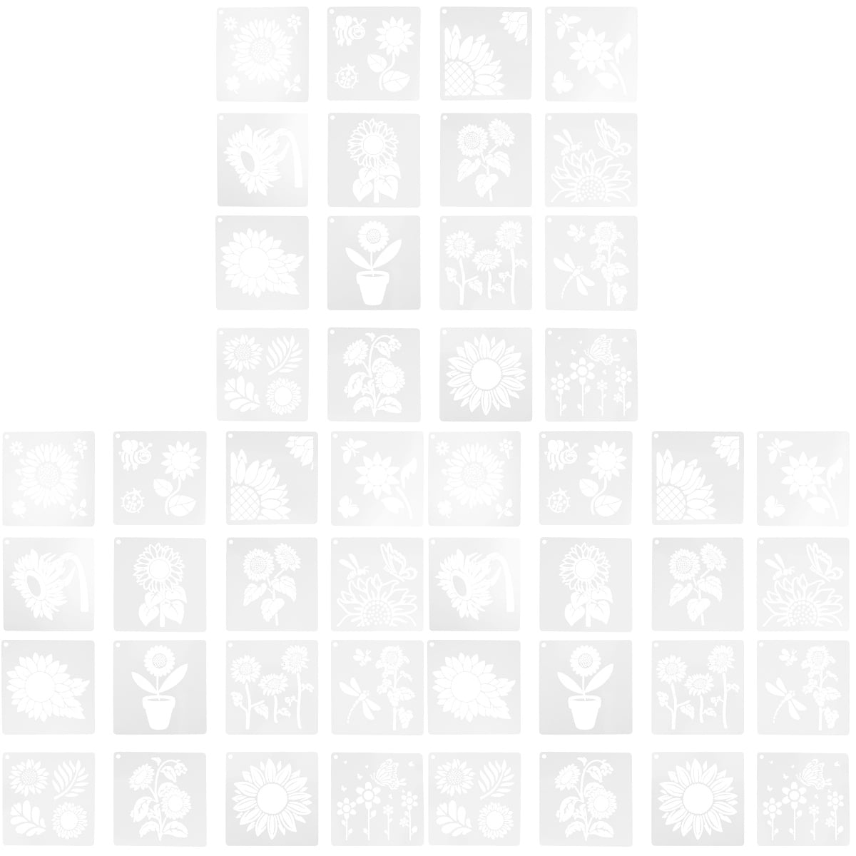 unbranded 3 Sets Sunflower Stencils For Crafts Multi-use Painting ...