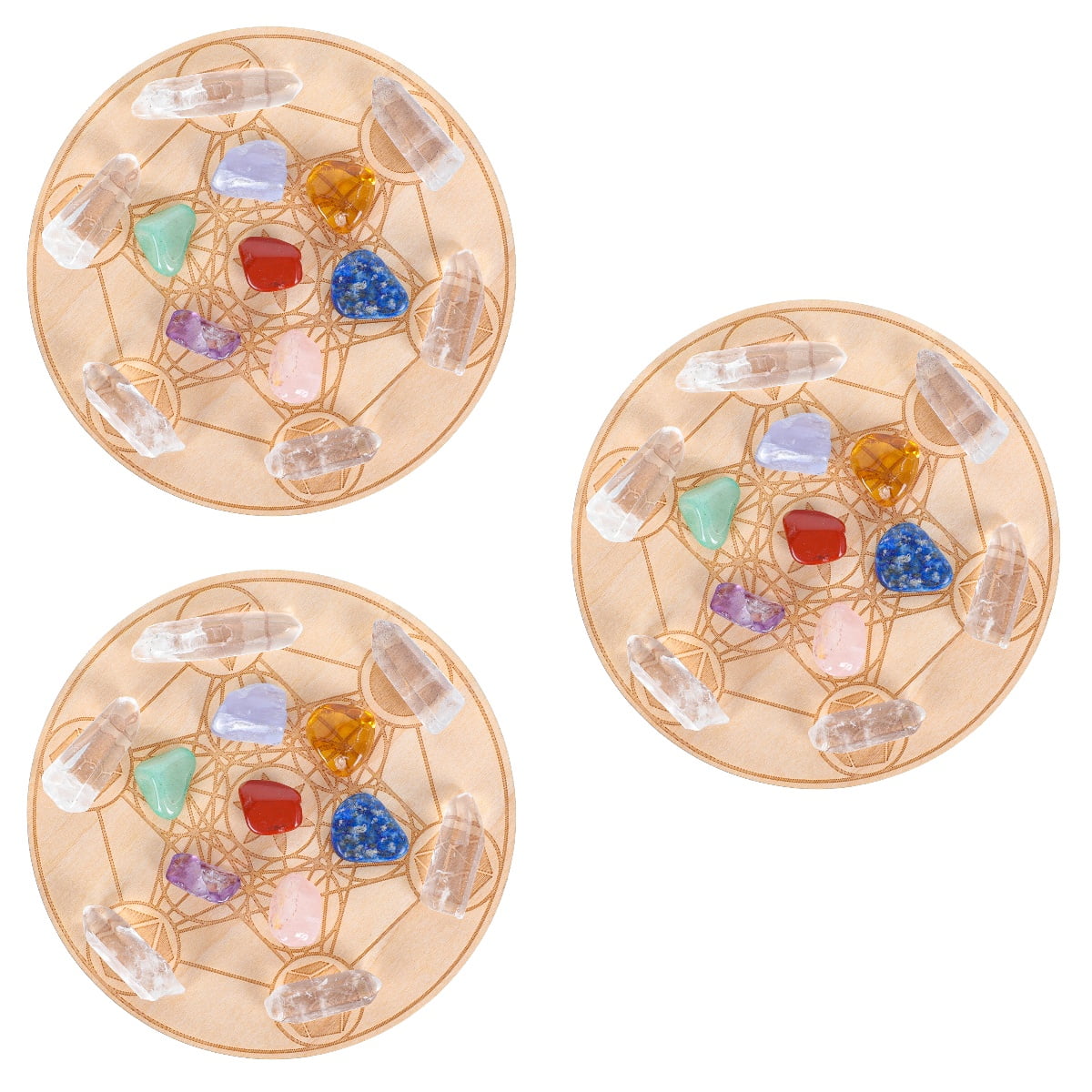 unbranded 3 Sets of Seven Chakra Stones Natural Crystals Set Crystal ...