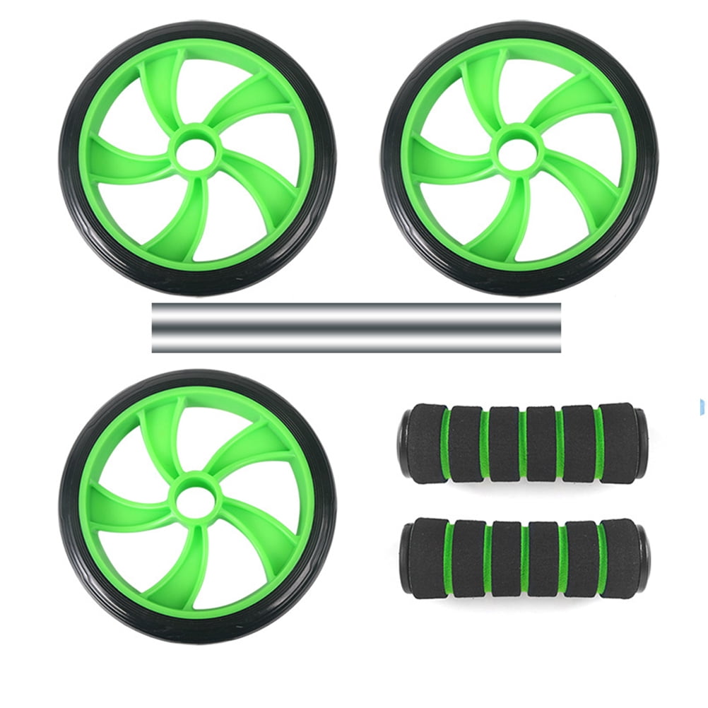 unbranded 3 Wheels Exercise Ab Roller Non-slip Sponge Handle Wheels ...