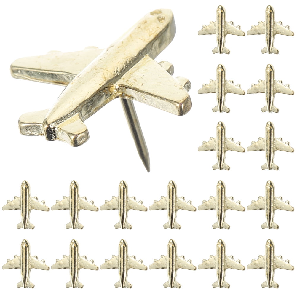 unbranded 30 Pcs Large Push Tack Bulletin Board Hangings Metal Airplane ...