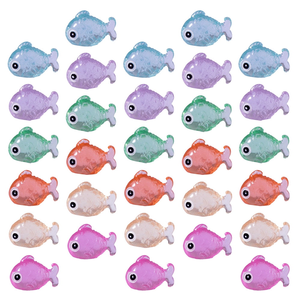 unbranded 30 Pcs Miniature Glow-in-the-dark Fish Statue Fake Plants ...
